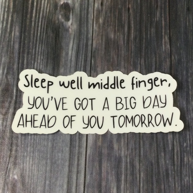 Sleep Well Middle Finger/Vinyl Sticker – lydeen